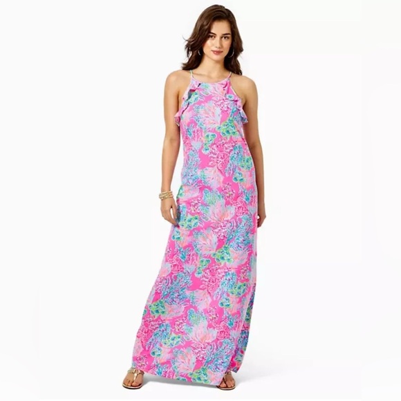 Lilly Pulitzer | Dresses | Lilly Pulitzer Maxi Dress Barbie Core Billie ...